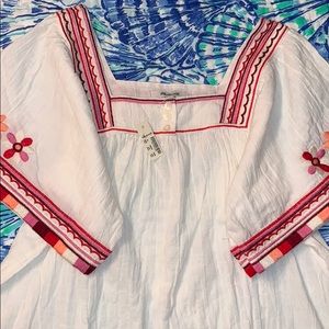 Madewell | Tops | Nwt Madewell White Floral Boho Embroidered Top Xs ...